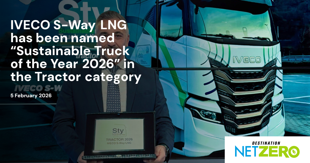 IVECO S-Way LNG has been named “Sustainable Truck of the Year 2026” in ...